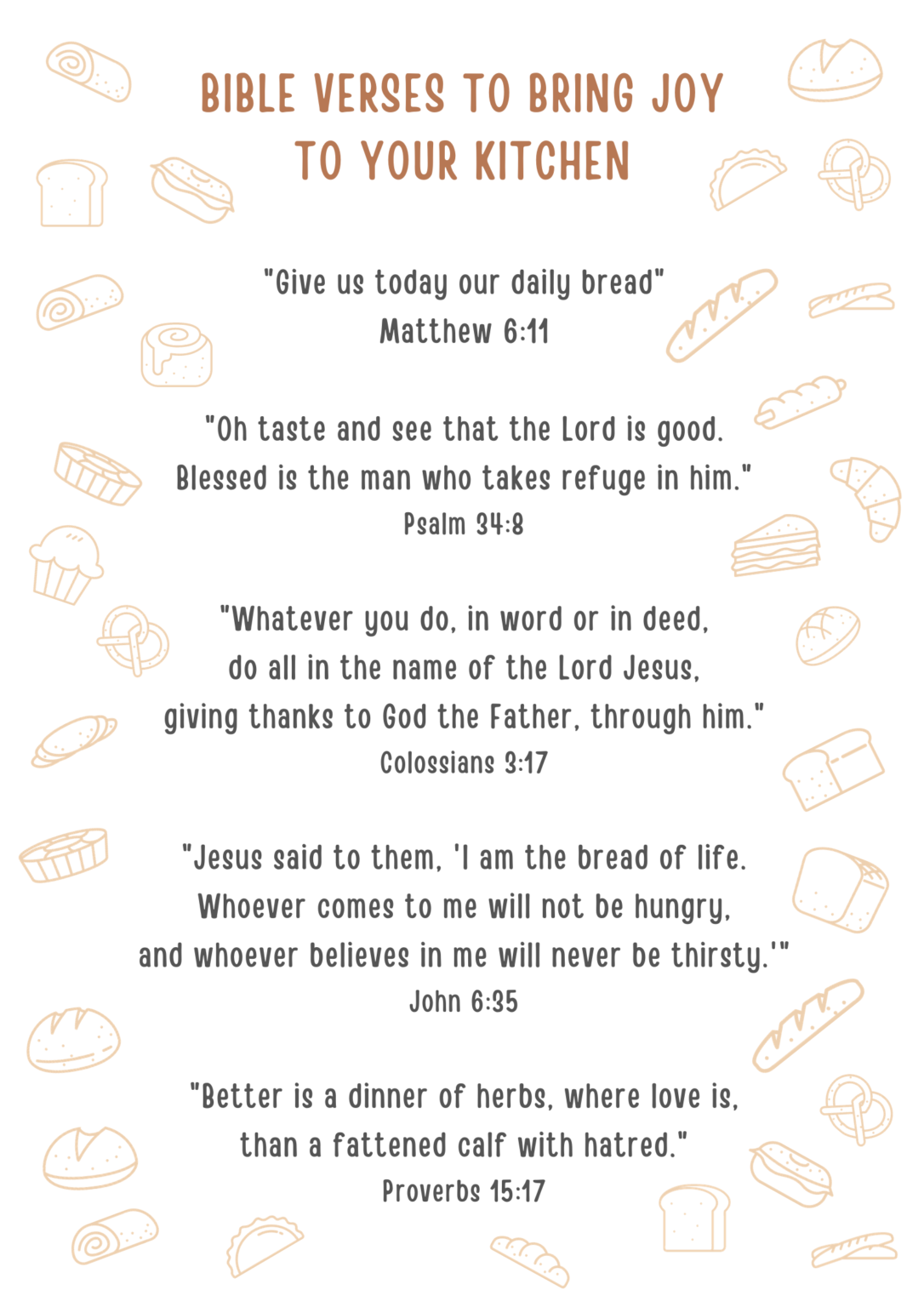 Bible verses for the kitchen - Biblical wisdom for everyday life