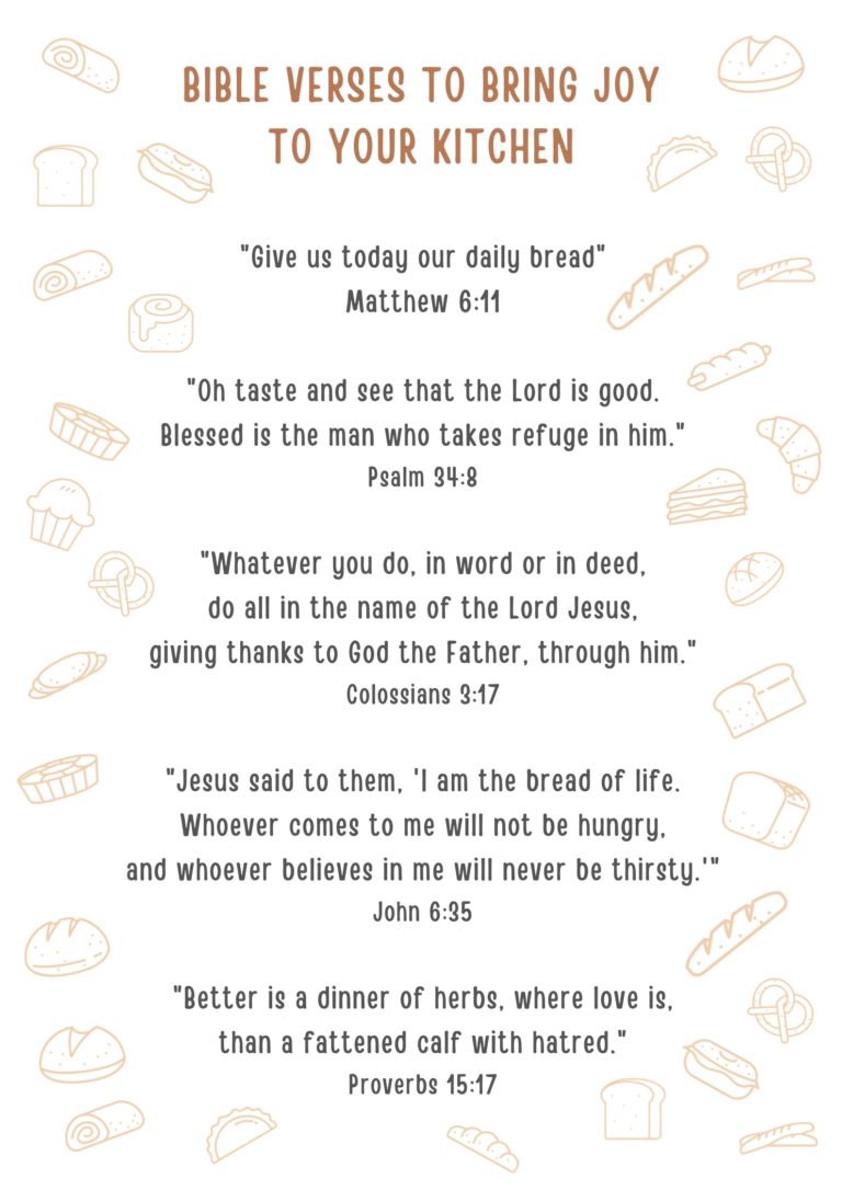 Bible verses for the kitchen - Biblical wisdom for everyday life